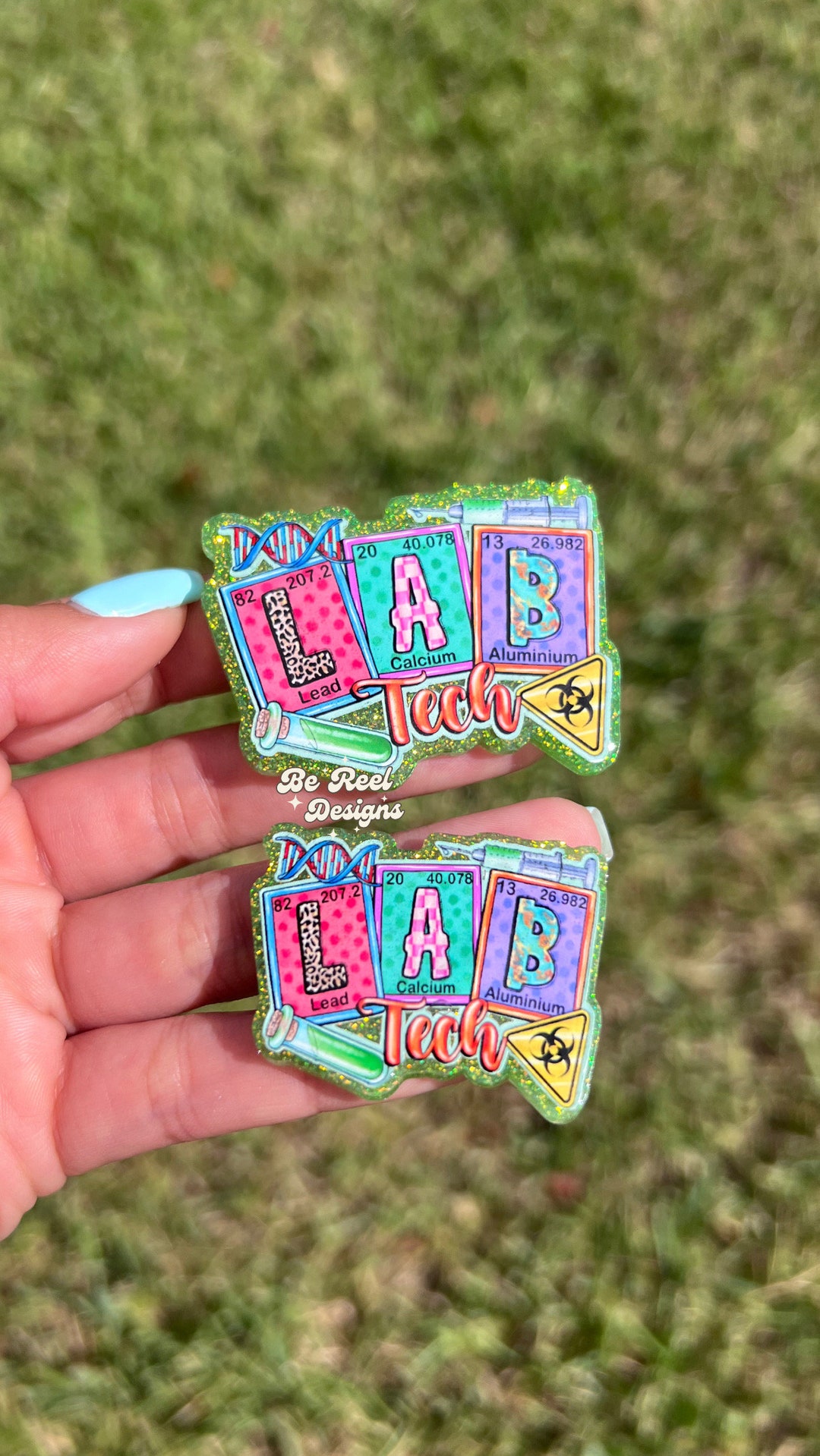 Lab Tech Periodic Table Badge Reel, Heavy Duty Badge Reel, Tech Badge ...