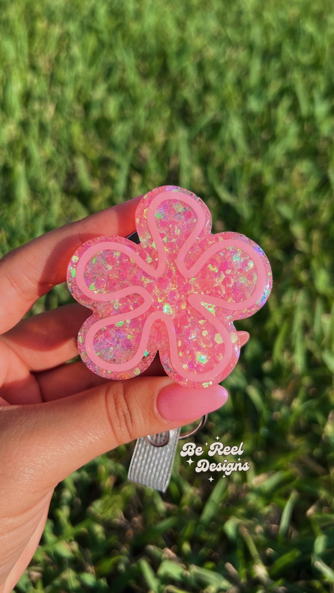 Flower Sky Badge Holder, Cute Flower Badge Reel, Mental Breakdown Badge ...