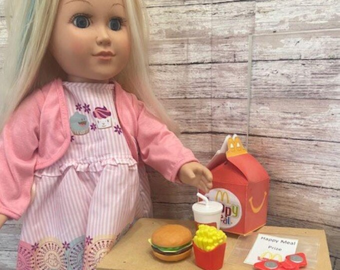 18" Doll Happy Meal Set: Burger, Fries, Drink & Fidget Spinner - Etsy