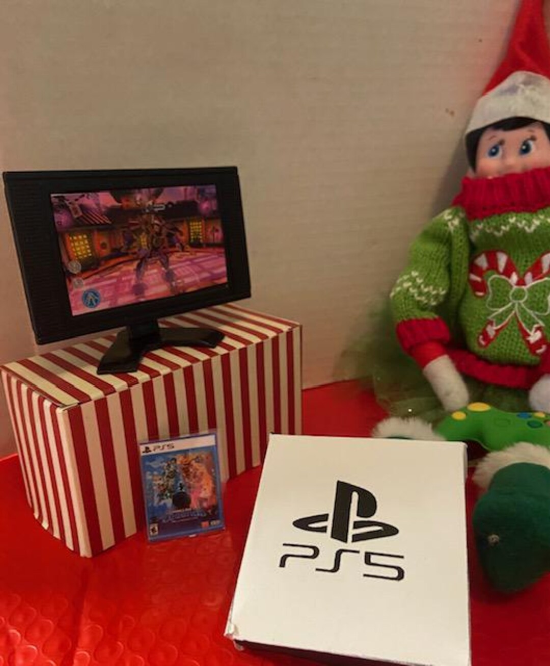 Elf Size PS5 Pretend Minecraft Legends Prop Set, TV, Controller ...