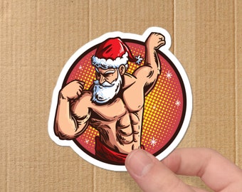 Buff Santa Workout Shirt - Etsy