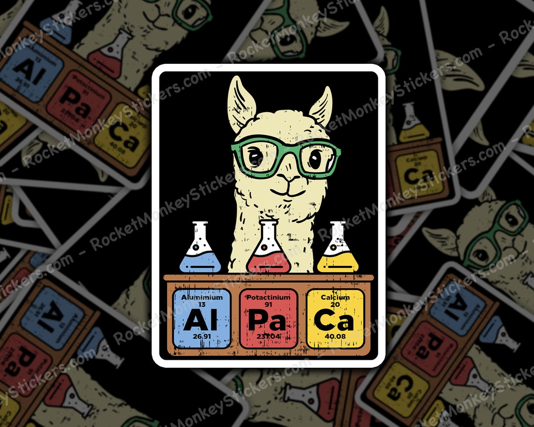 Alpaca, Sticker, Alpaca Sticker, Animal Sticker, Science Sticker, Cute ...