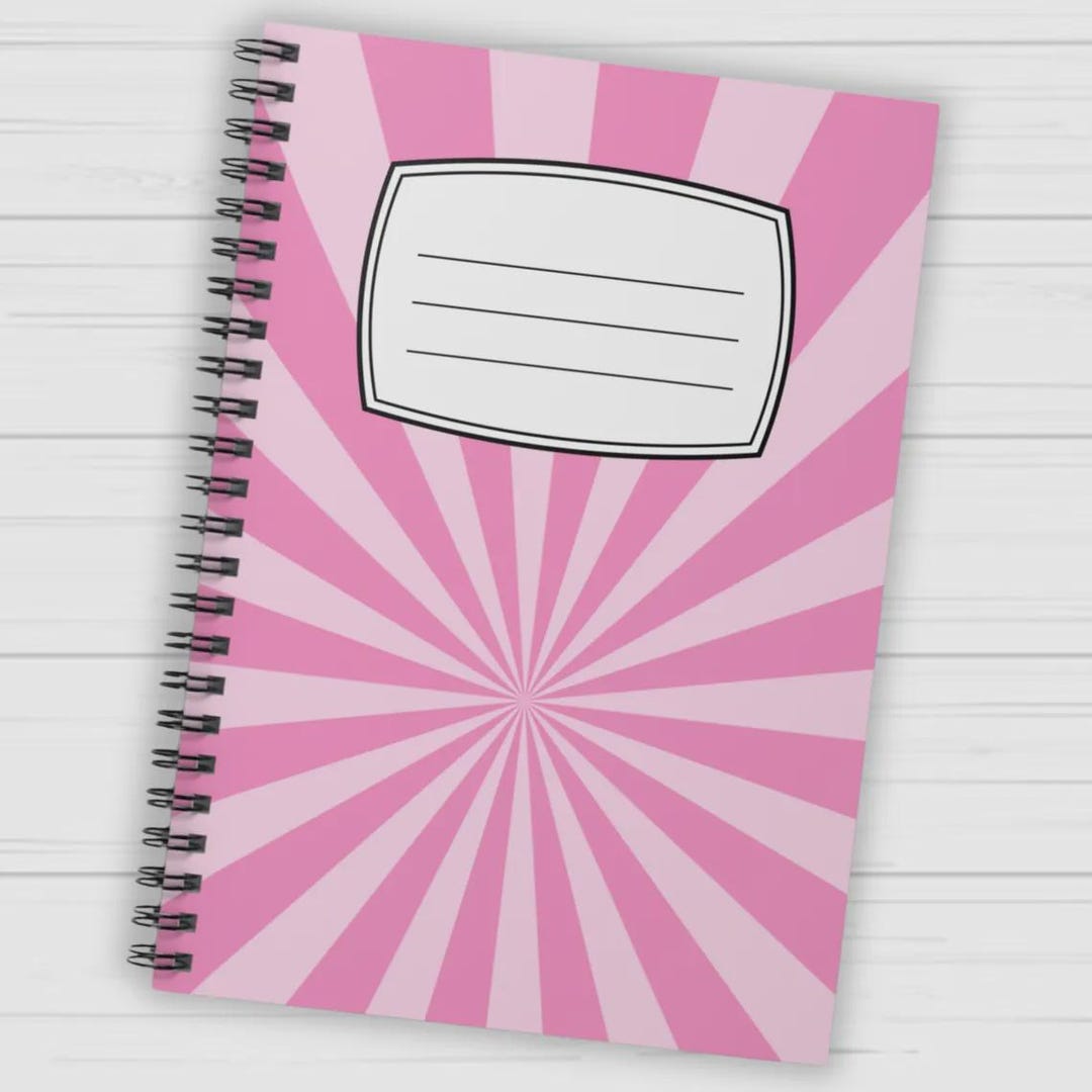 Pink Notebook, Pink Journal, Stripe Journal, Composition Book, Pink ...