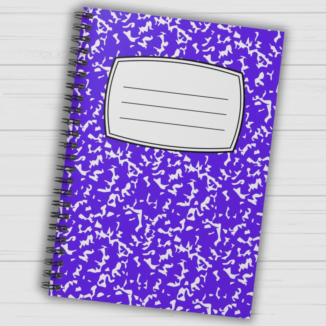 Purple Composition Notebook – Classic Marble Journal, Back to School ...
