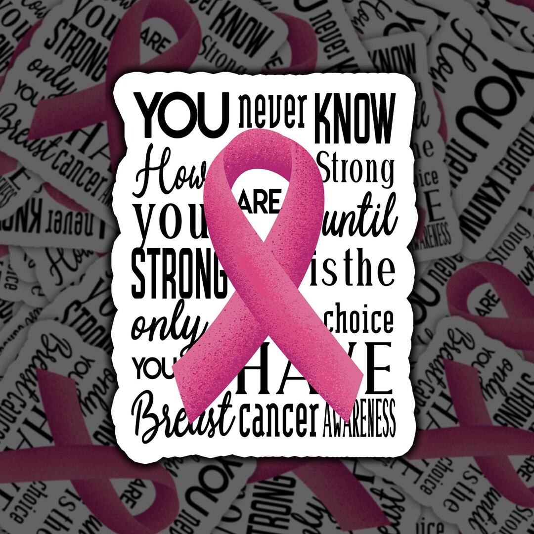 Pink Ribbon Sticker, Awareness Decal, Breast Cancer Fight ...