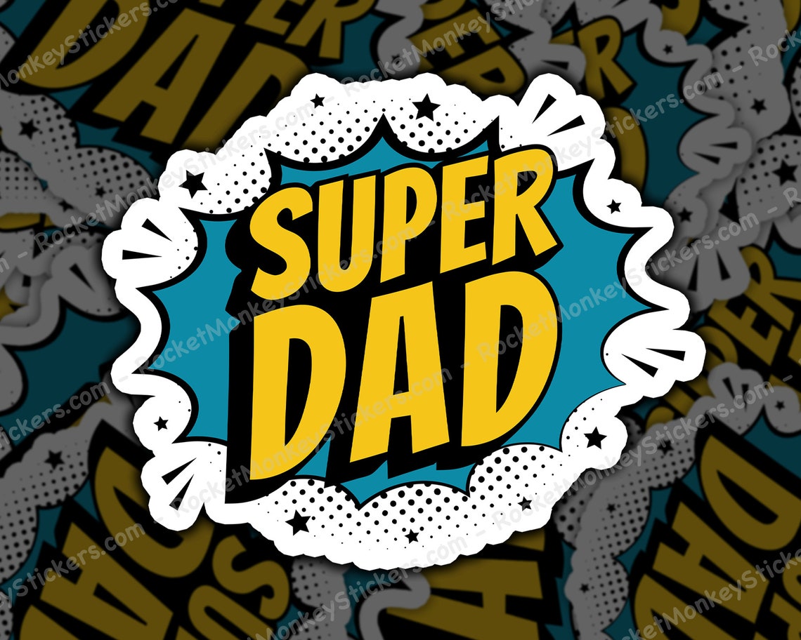 Super Dad Best Dad Superhero Fathers Day Sticker Stickers - Etsy