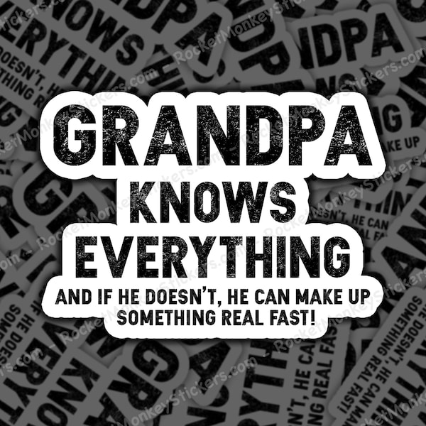 Grandpa Stickers - Etsy