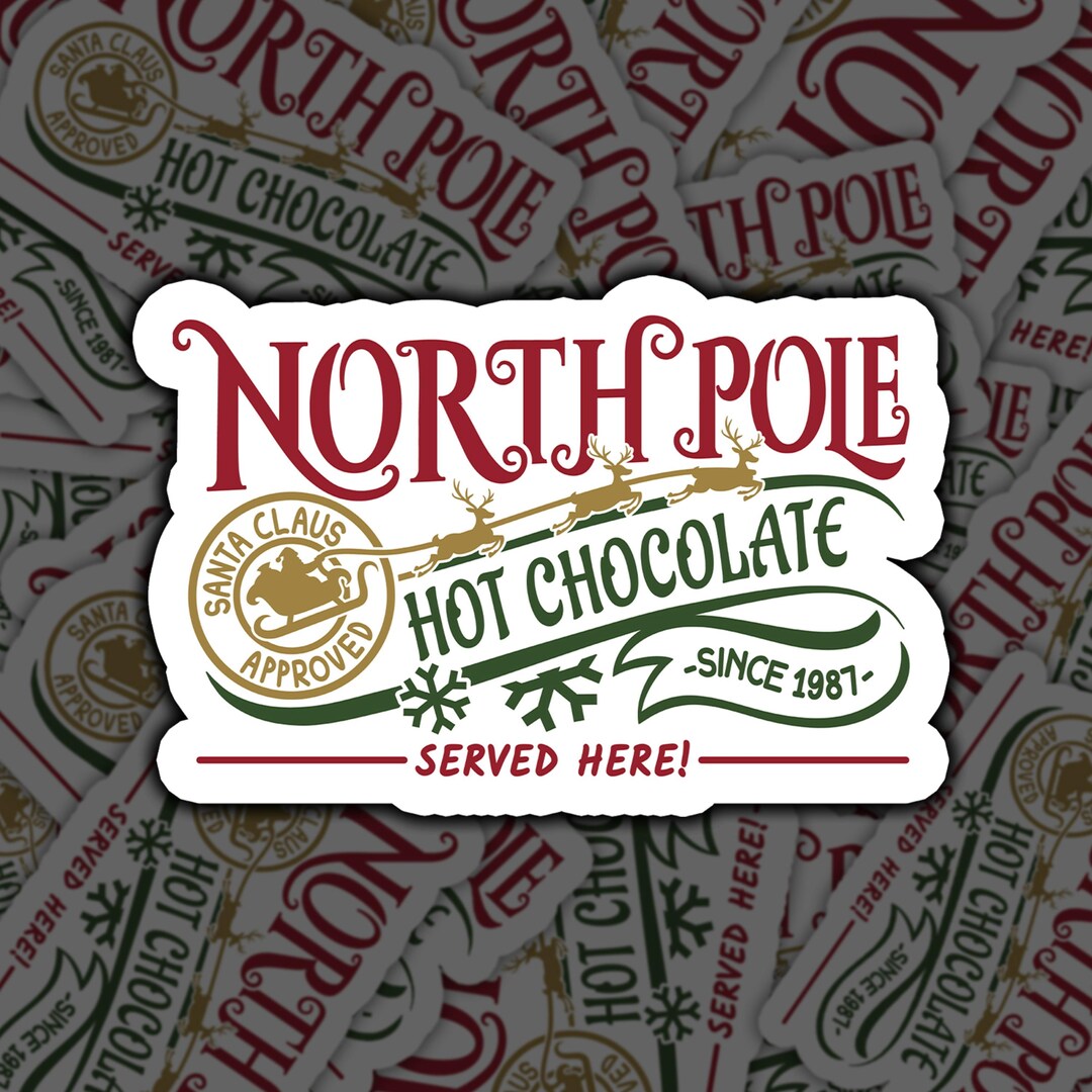North Pole, Hot Cocoa, Sticker, North Pole Sticker, Arctic Decor ...