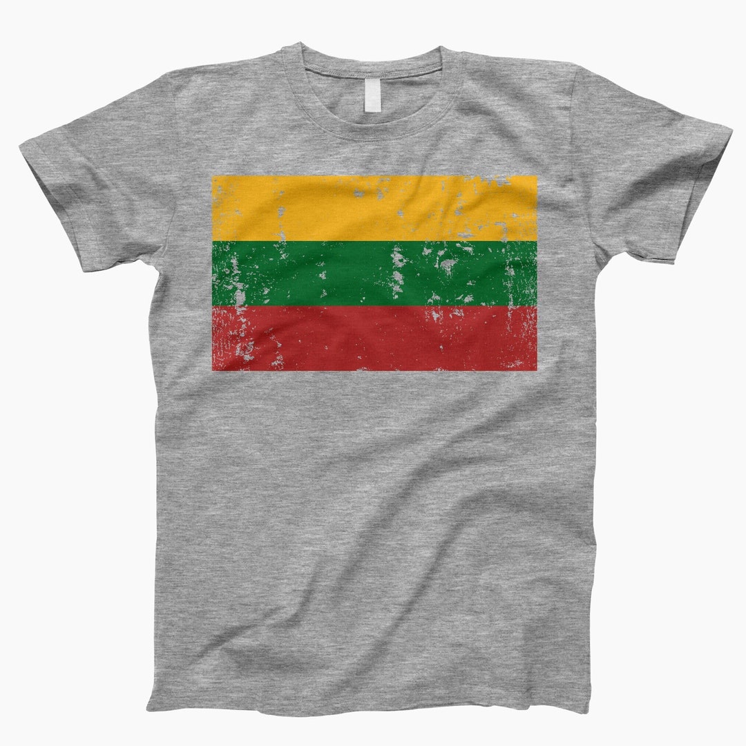 Lithuania Flag Shirt, Distressed Lithuanian Flag Tee, Vintage Country ...