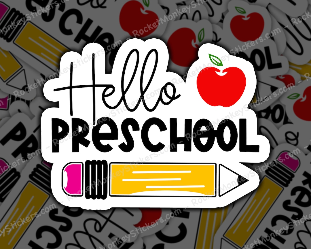Hello Pre-school, Sticker, Hello Preschool, Preschool Sticker, Back to ...