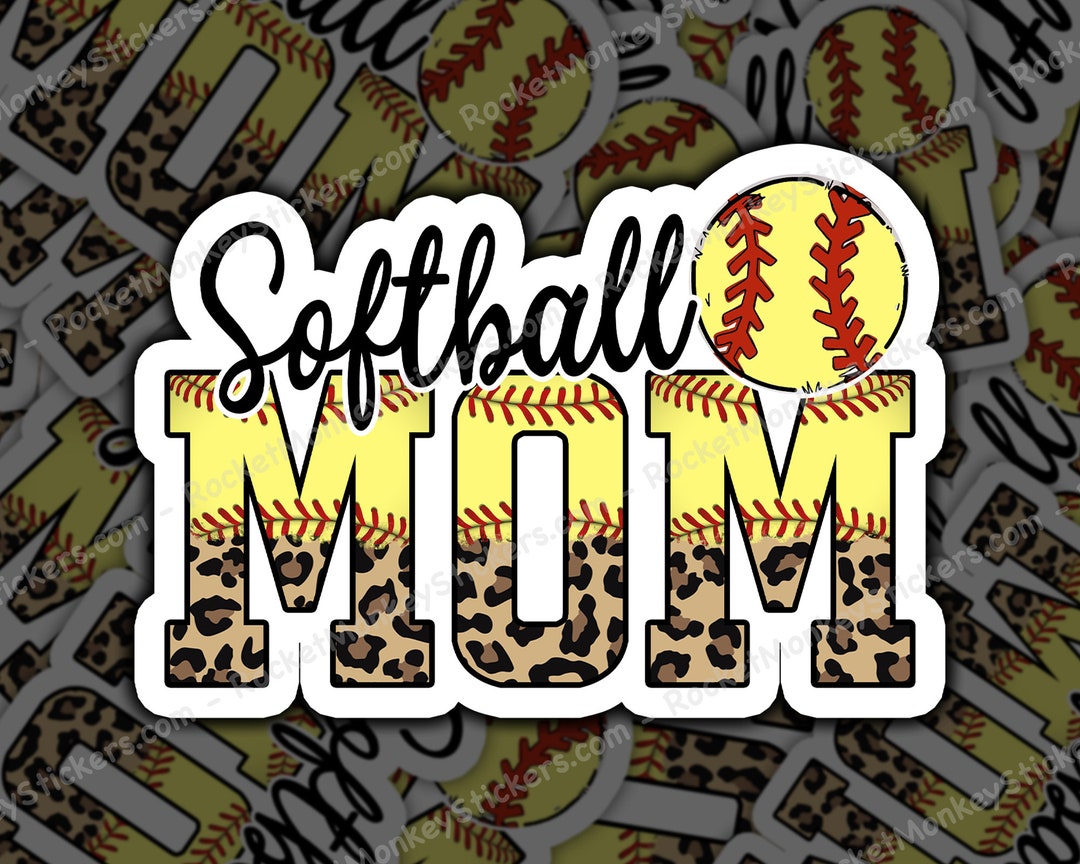 Softball Mom, Sticker, Softball Mom, Sports Sticker, Softball Sticker ...