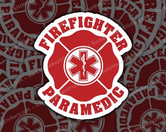 Firefighter Paramedic Vinyl Decal, Emergency Rescue Decal, Paramedic ...