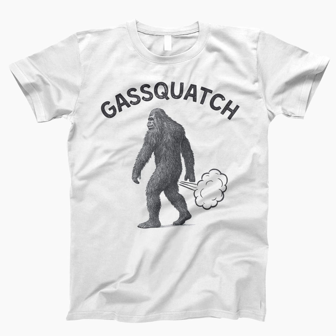 Farting Sasquatch, Funny Beast Tee, Cryptid Tee, Lurking Yeti, Forest ...