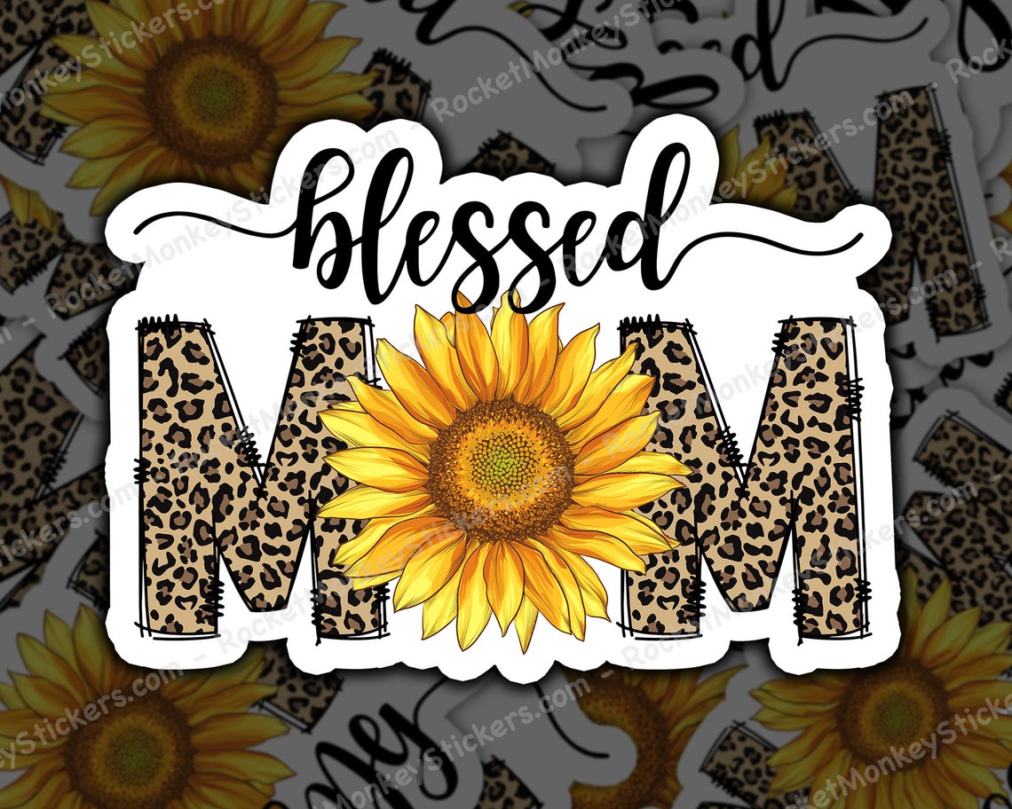 Blessed Mom Sunflower Sticker - Etsy