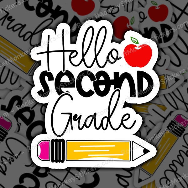 Second Grade Teacher Vinyl Sticker - Etsy