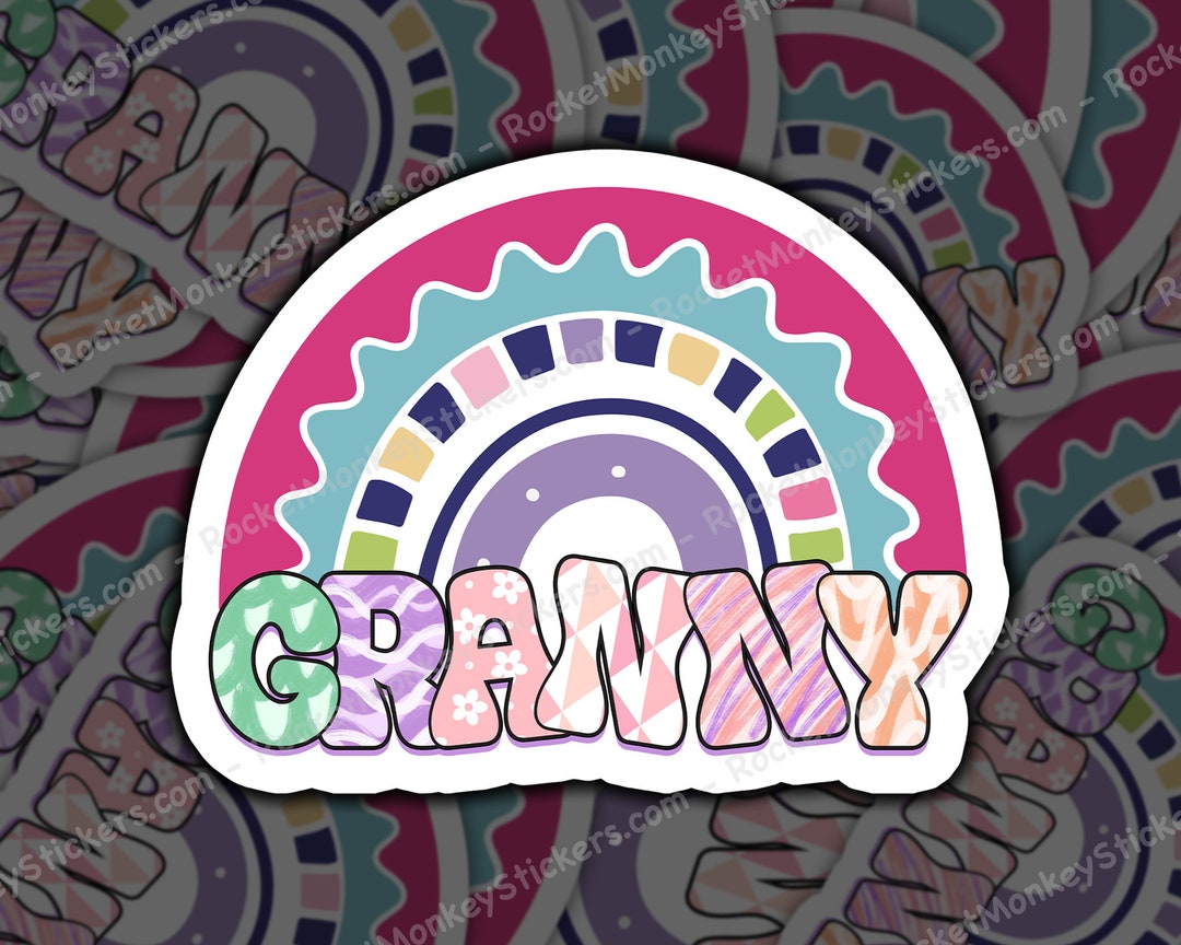 Granny Sticker, Rainbow Sticker, Grandma Gift, Rainbow Grandma, Funny ...