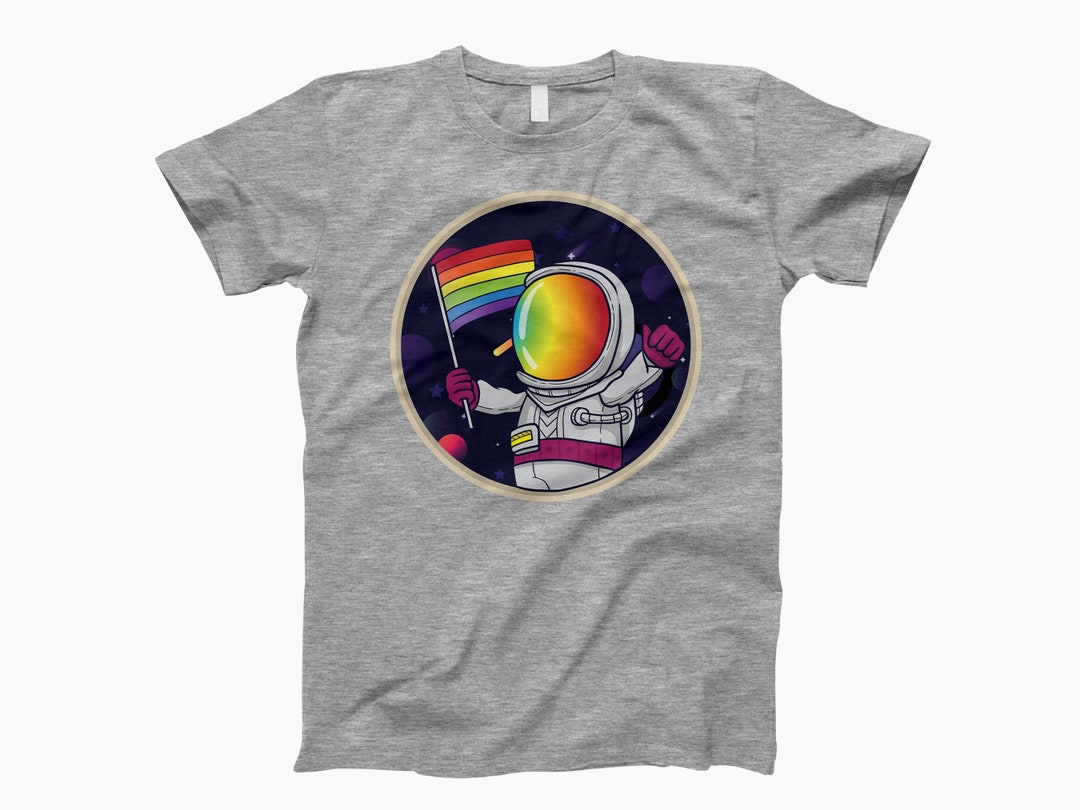 Astronaut Pride Flag Shirt - LGBTQ Space Tee, Gay Pride Gift, Rainbow ...