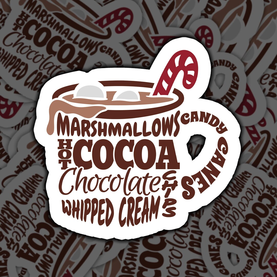 Hot Cocoa, Candy Canes, Sticker, Cozy Cocoa, Xmas Winter, Hot Drink ...