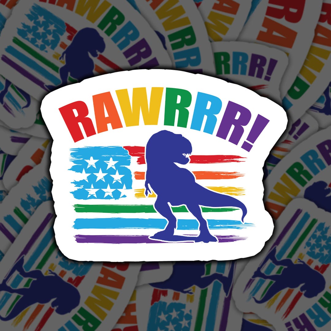 Gay Pride Dino, Dino Pride Flag, Gay Pride Sticker, Dino Sticker, Dino ...