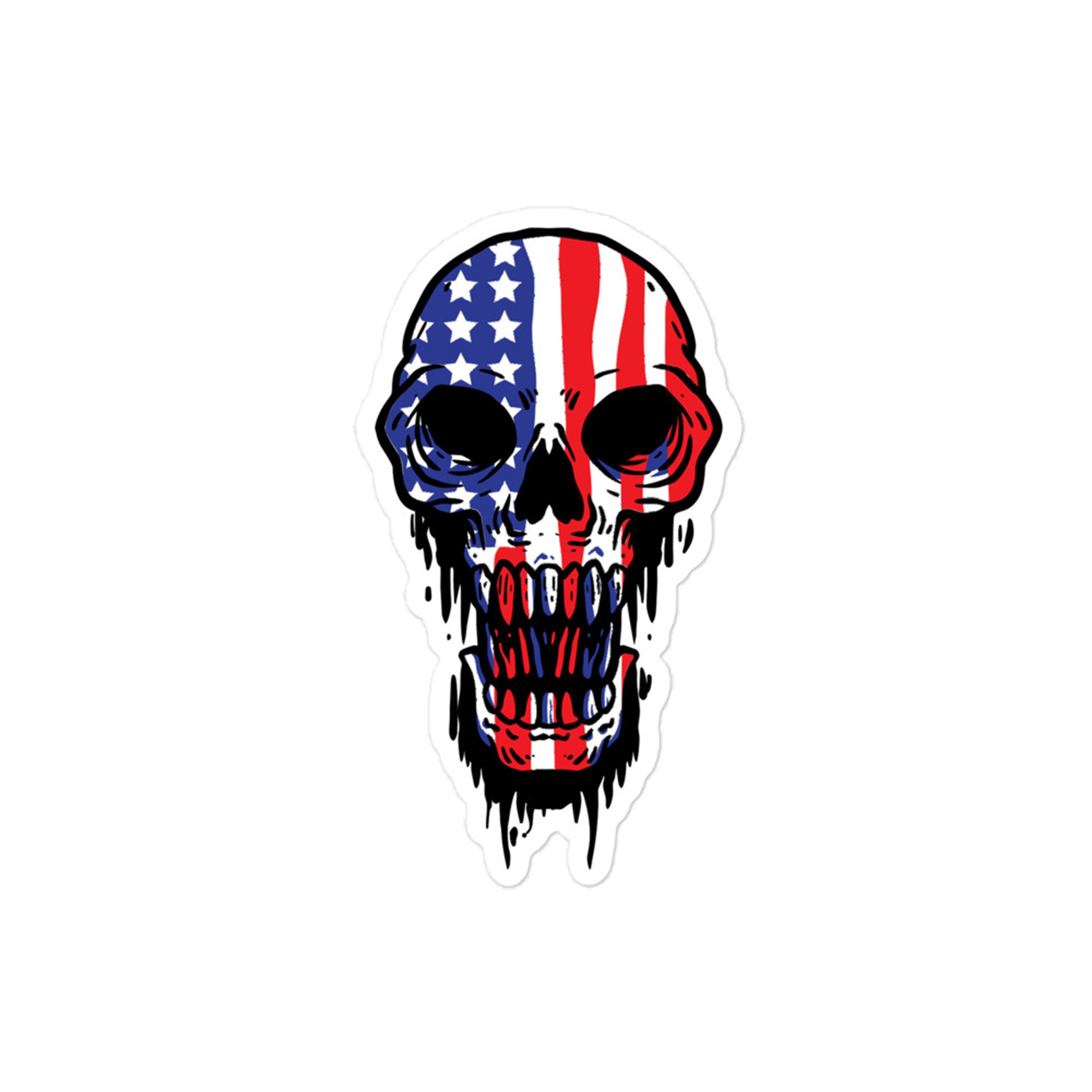 American Flag Skull Sticker - Etsy