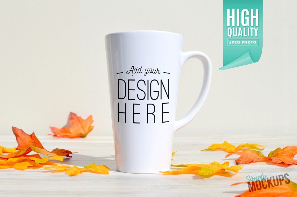 17oz Latte Coffee Mug Fall Mockup | Digital File - Etsy