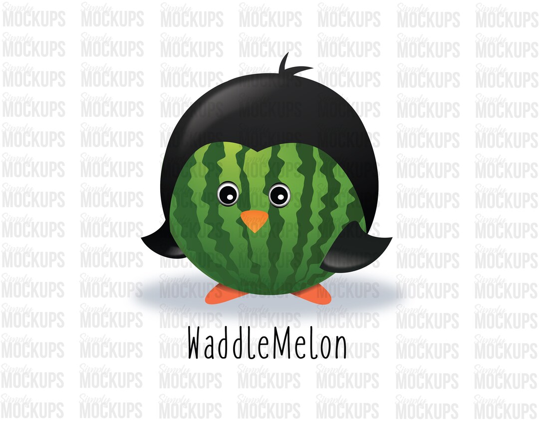 Waddlemelon Design - A Penguin and Watermelon Creature | PNG Digital ...