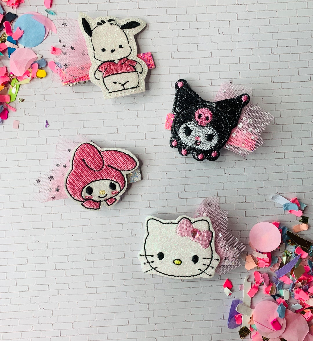 Kawaii Character Hair Clip: Felt & Tulle Alligator Clip - Etsy