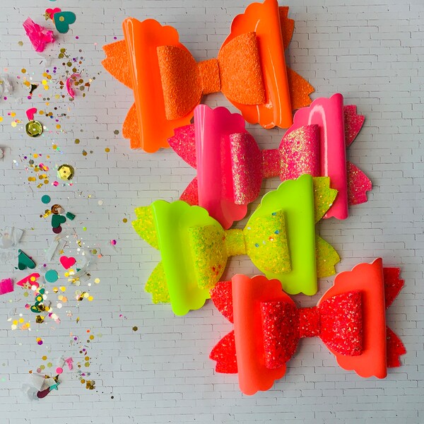 Neon Yellow Bow - Etsy