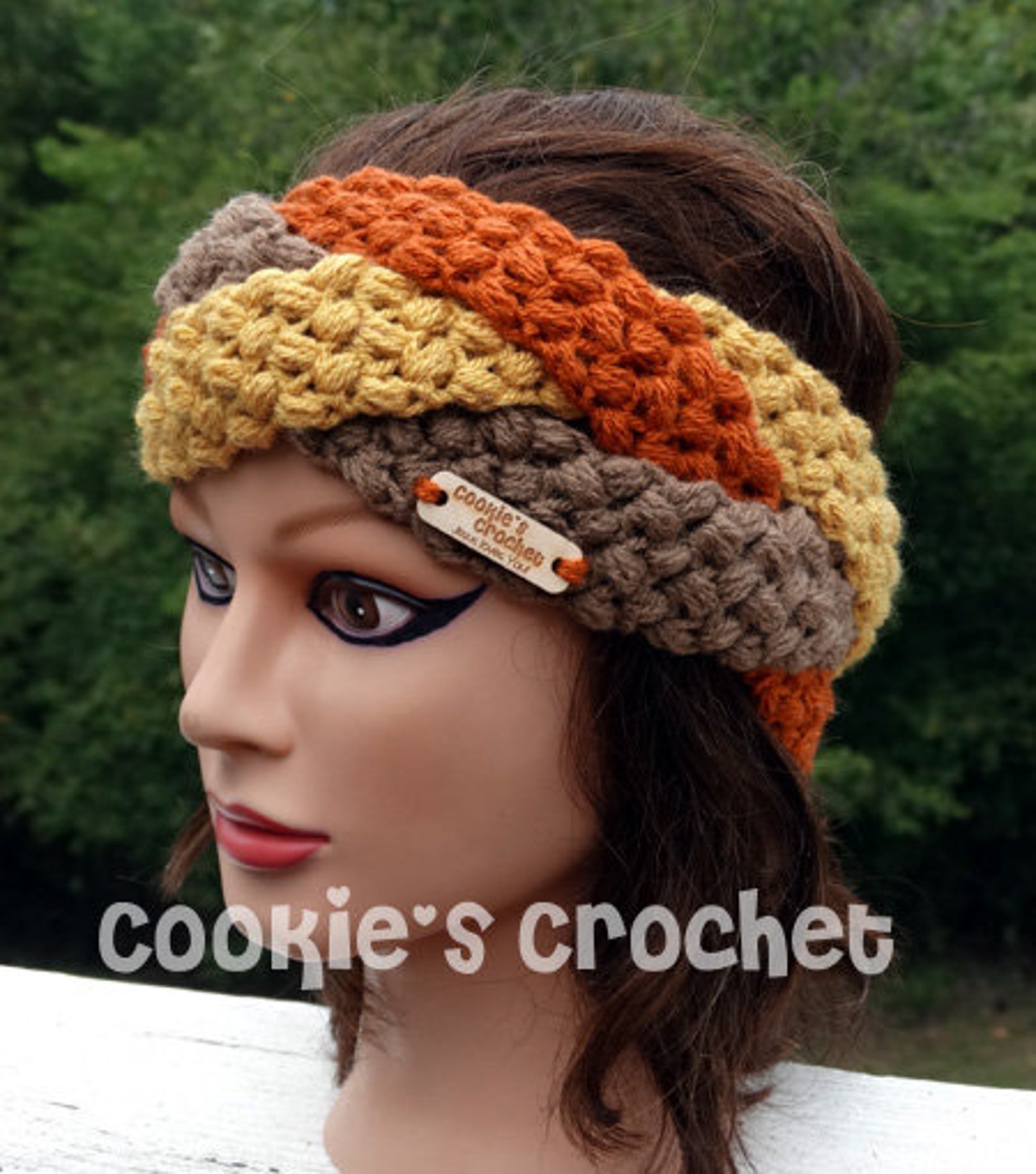Crochet PATTERN: Braided Beans Ear Warmer Headband Crochet Headwrap PDF ...