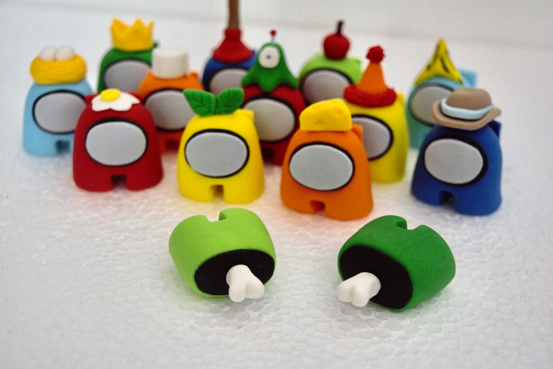 AMONG US INSPIRED Fondant Toppers - Etsy