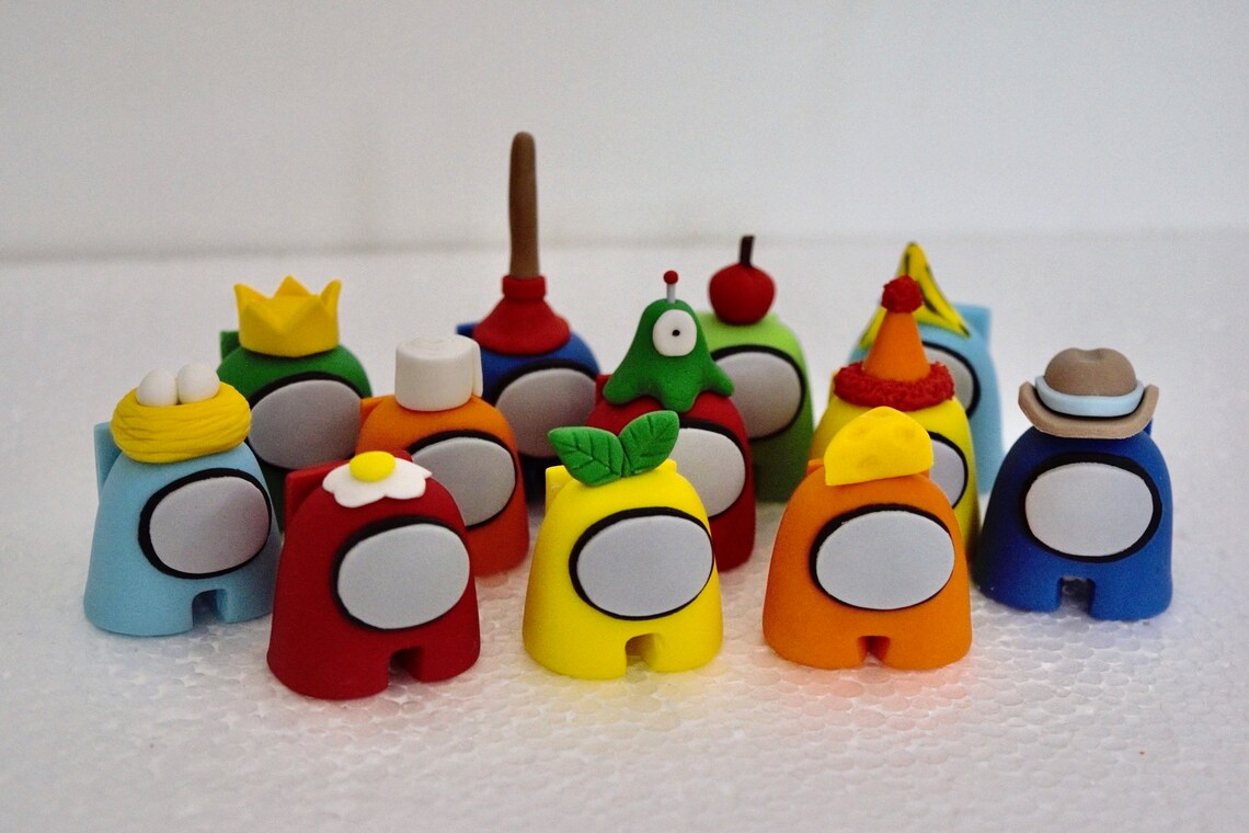 AMONG US INSPIRED Fondant Toppers - Etsy