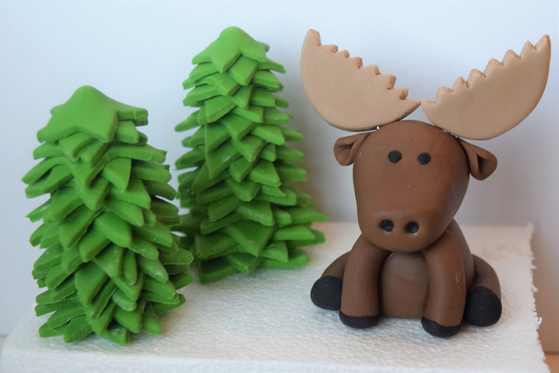 Fondant Moose Cake Topper | Etsy