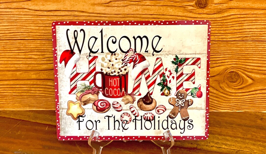 Gingerbread Christmas Sign, Wreath Attachment, Craft Supplies, Metal ...