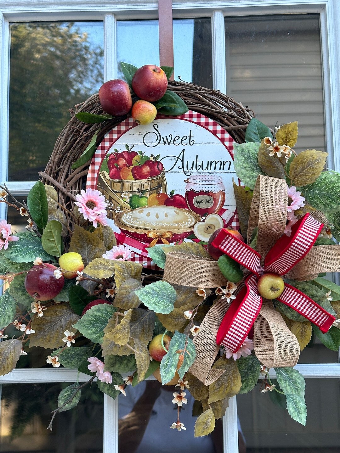 Autumn Apple Wreath, Sweet Autumn Wreath, Fall Apple Wreath, Farmhouse ...