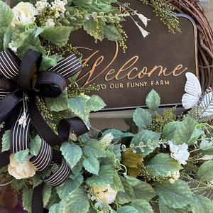 Everyday Welcome Wreath for Front Door, Rose Wreath, Classic Decor ...