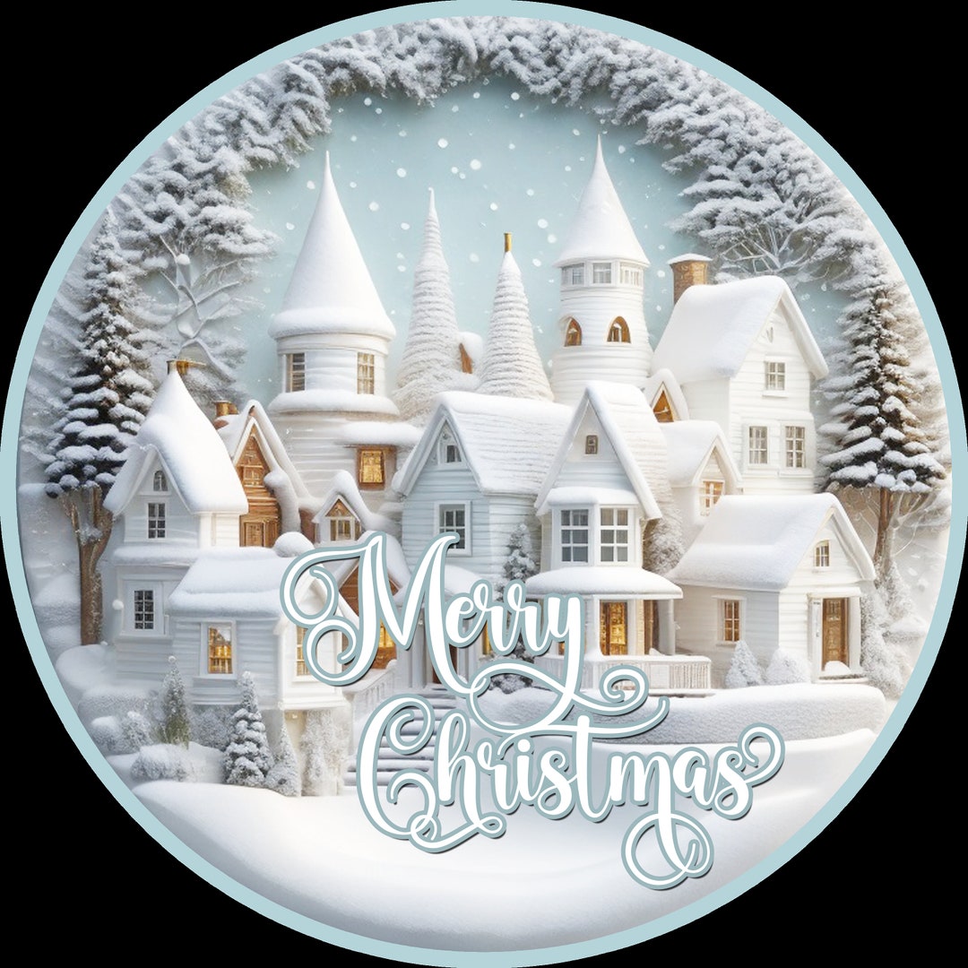 Christmas Sign, Winter Village Sign, Wreath Attachment, Craft Supply ...