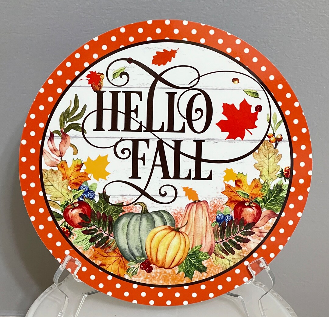 Fall Wreath Sign, Metal Sign, Craft Supplies, Welcome Fall, Autumn ...