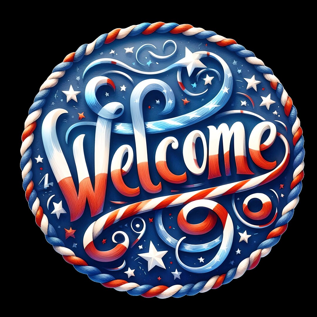 Patriotic Welcome Sign, Metal Sign, Wreath Sign, Summertime Decor ...