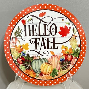 Fall Wreath Sign, Metal Sign, Craft Supplies, Welcome Fall, Autumn ...