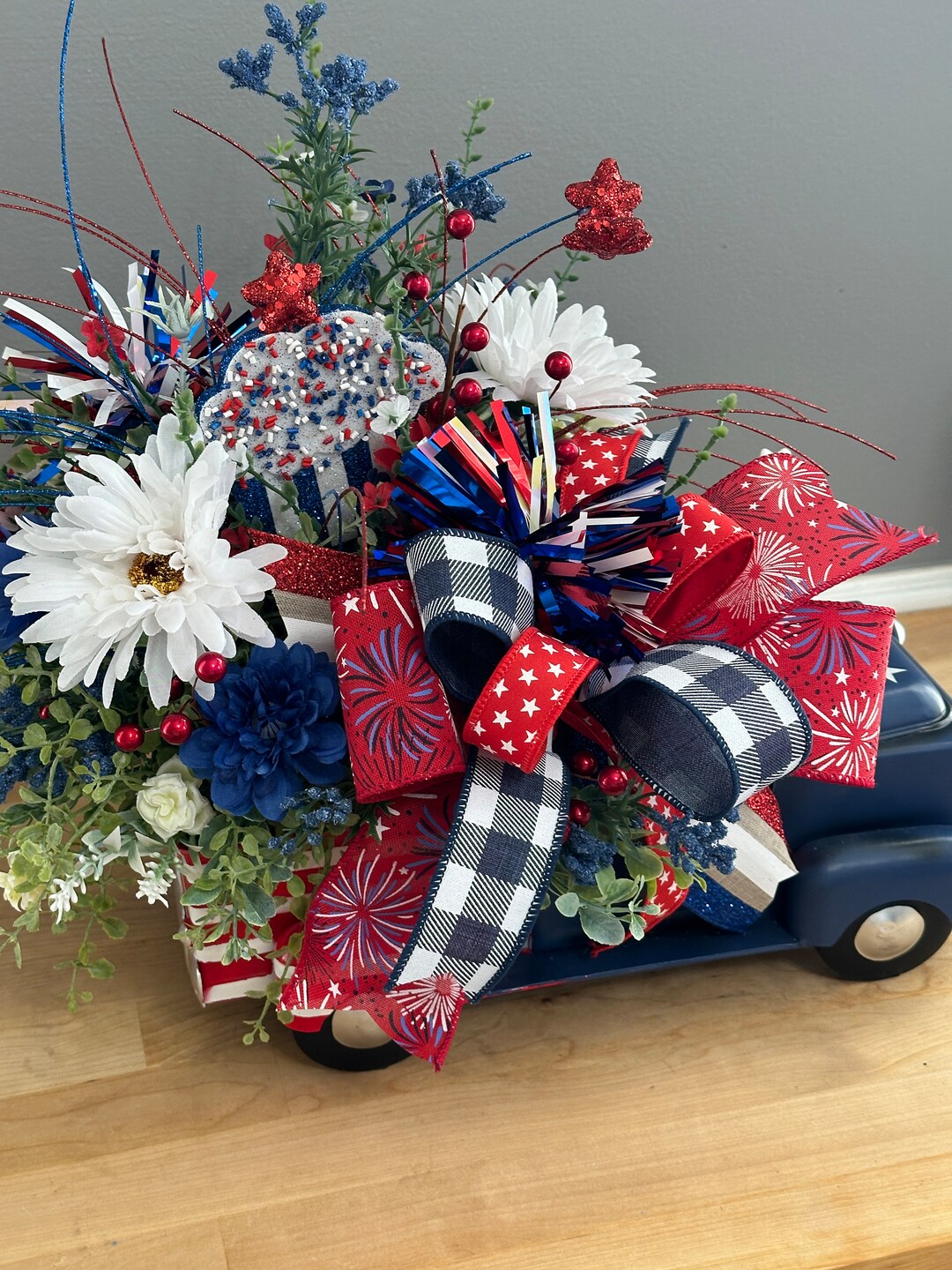 Patriotic Truck Centerpiece, Memorial Day Centerpiece, 4th of July ...