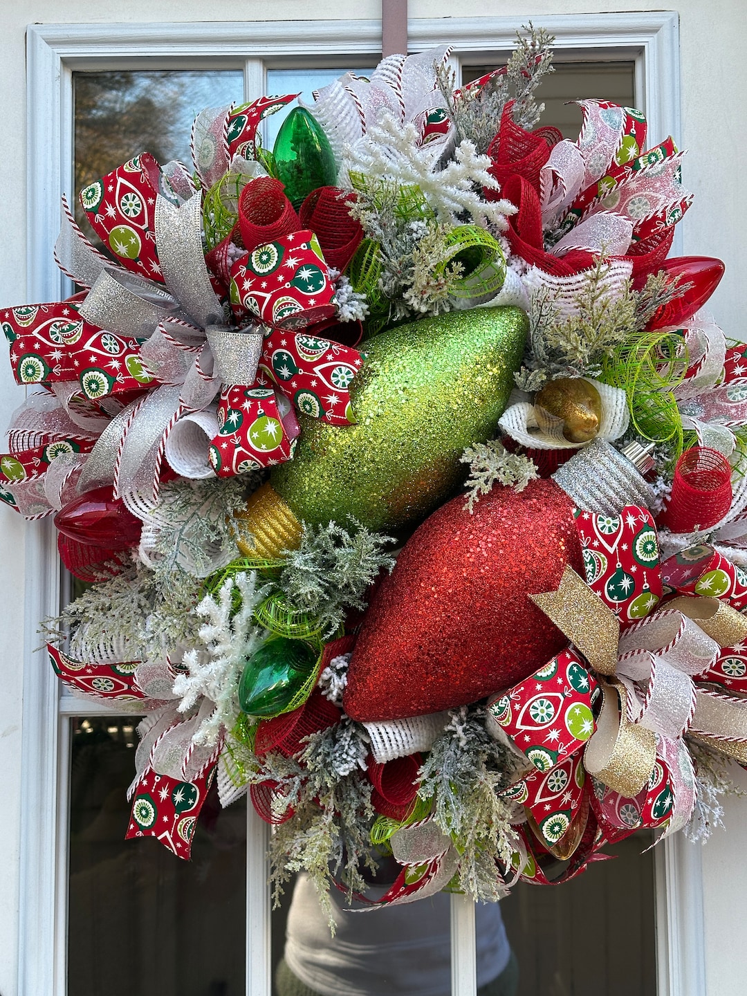 Christmas Wreath For Front Door Christmas Lights Wreath Holiday Decor