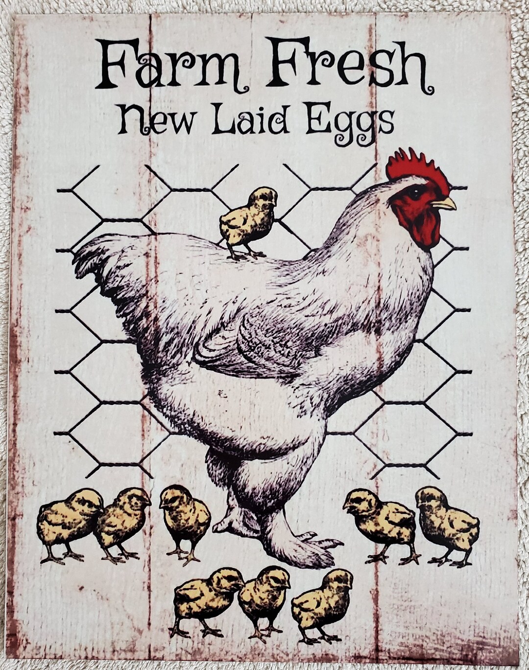 Farm Fresh Sign, Farmhouse Sign, Chicken, Wreath Sign, Front Door Decor ...