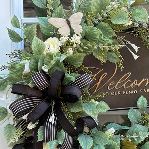 Everyday Welcome Wreath for Front Door, Rose Wreath, Classic Decor ...