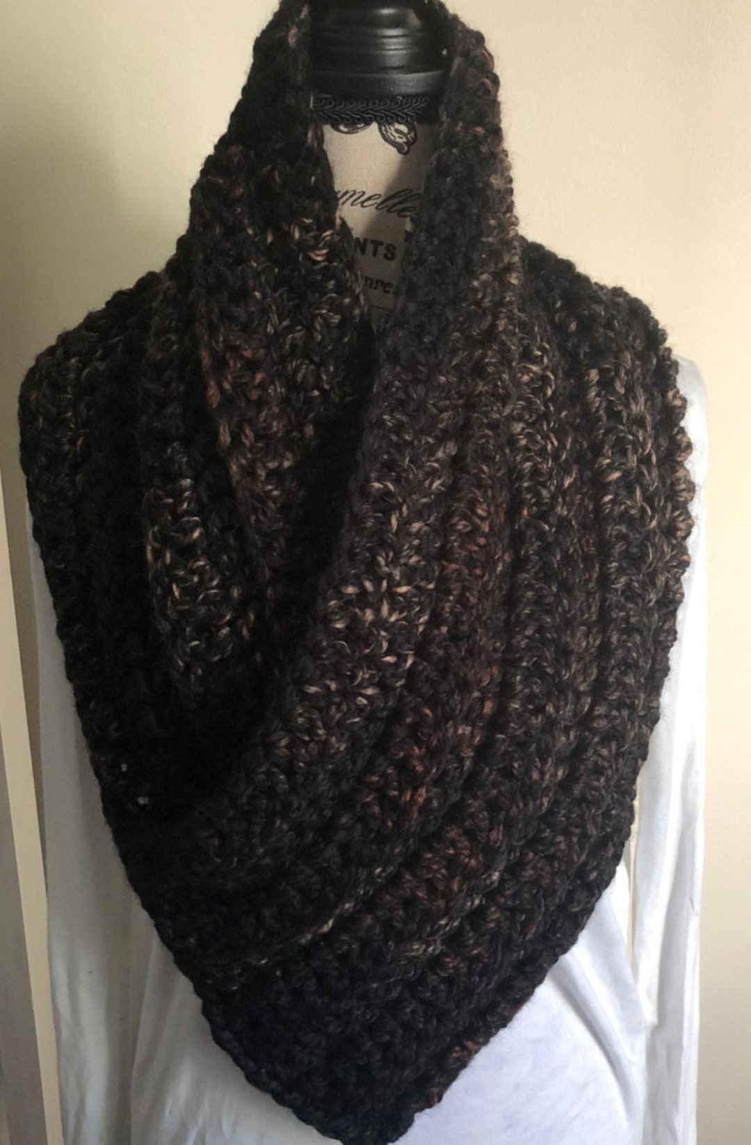 Crochet Cowl (queen Cowl), Toasted Almond Color - Etsy