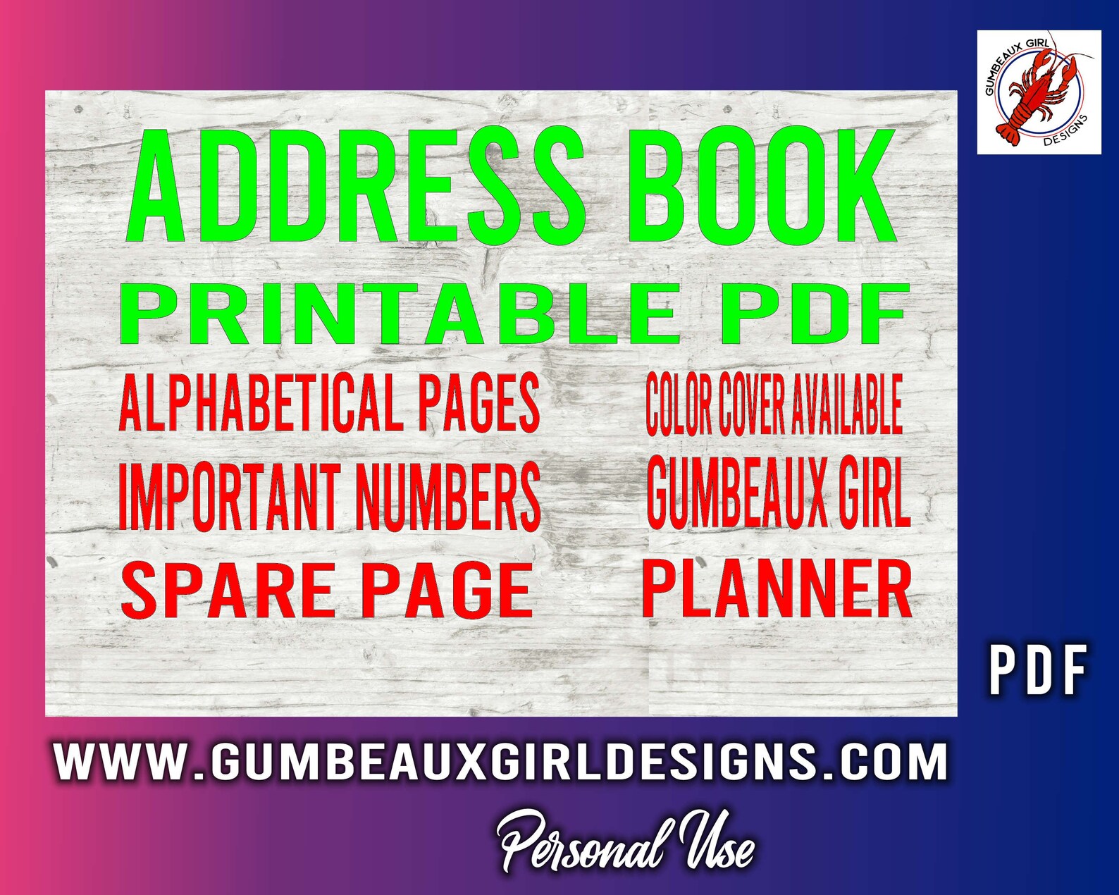 Address Book Printable Purple Cover Contacts Page Address - Etsy