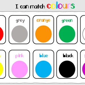 I Can Match Colours Printable Game - Etsy