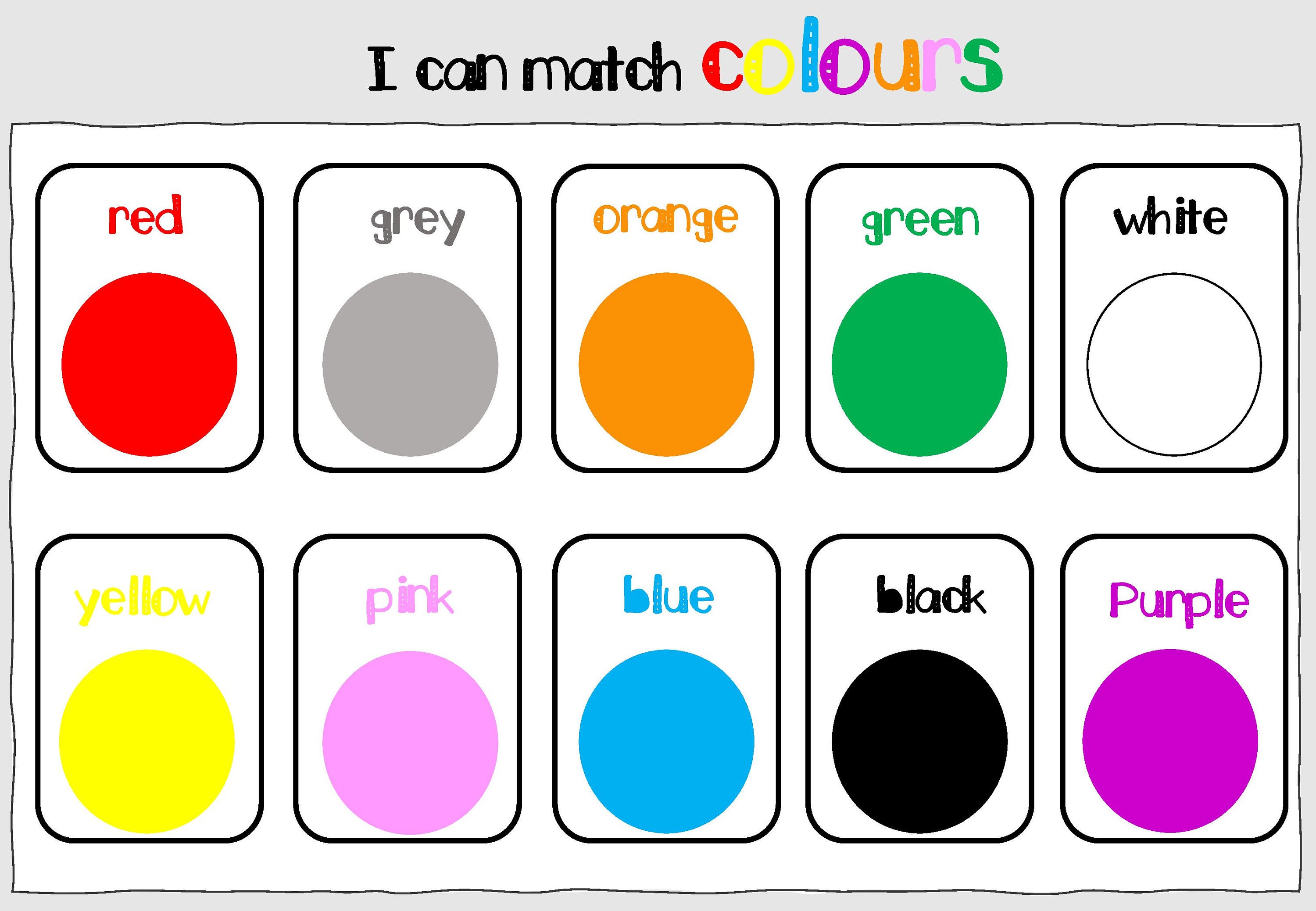 I Can Match Colours Printable Game - Etsy