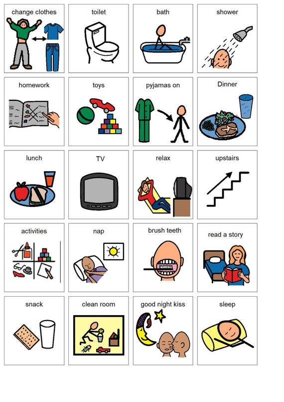 Printable afternoon symbols | Etsy