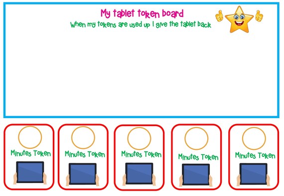 Tablet minutes token reward chart | Etsy