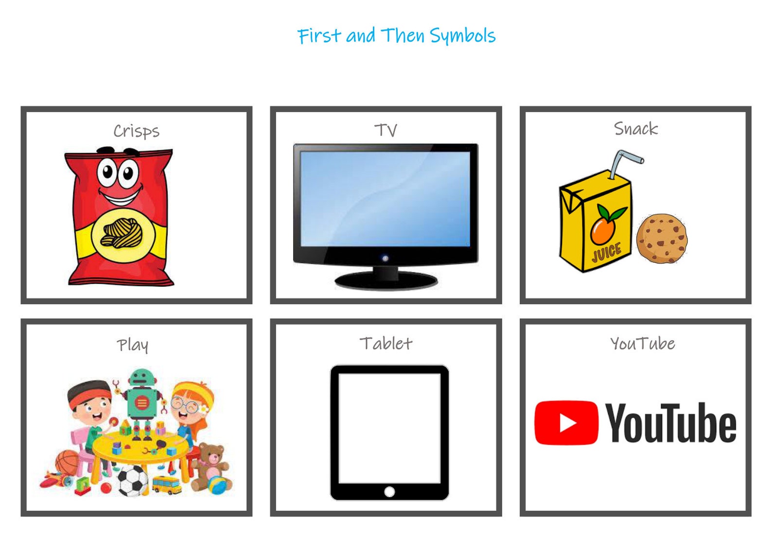 First and Then Board With Symbols - Etsy